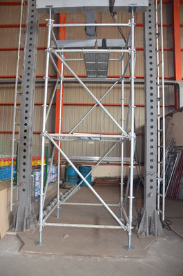 Steel Ringlock Scaffolding for Construction, Q345 Material, HDG Ringlock Scaffolding