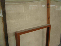 Travertine White And Brown Marble Floor Tile Long Lasting Color