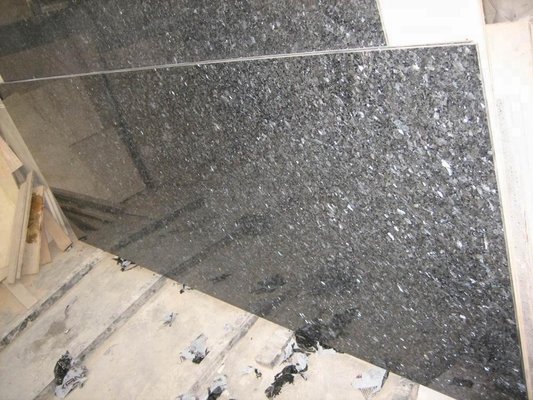 Large Blue Pearl Granite Floor Tiles Top Surface And One Long Edge