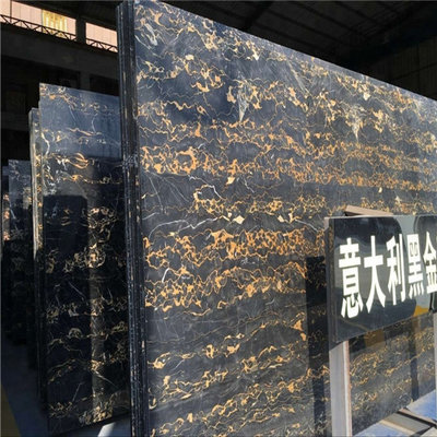 Portoro Gold Marble Stone Slab , Italian Marble Slab CE Certification