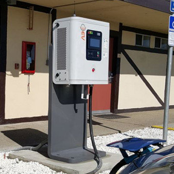 Grey Color Chademo Standard 25KW DC Charging Station with Two Connectors