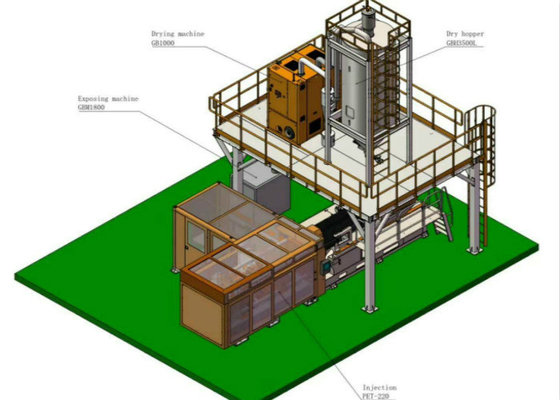Material Distribution Station Central Industrial Conveyor Systems For Blowing Moulding Machine