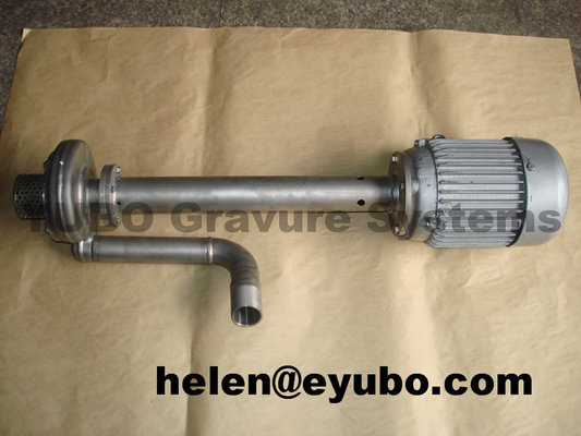Titanium pump for gravure cylinder plating