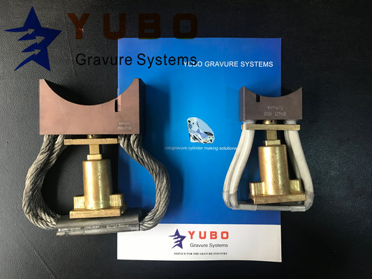 Carbon brush for gravure cylinder plating tank electric conduction