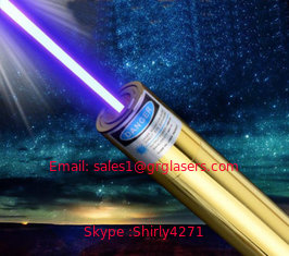 China 2017 New styles Golden 445nm blue laser pointer 3000mw burn match cigars cutting paper With DHL free Shipping supplier