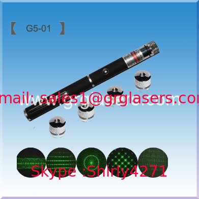 5 in 1 Green Laser Pointer Pen 1mW Star Effect Caps 5 Laserheads Lazer Light Made In China supplier