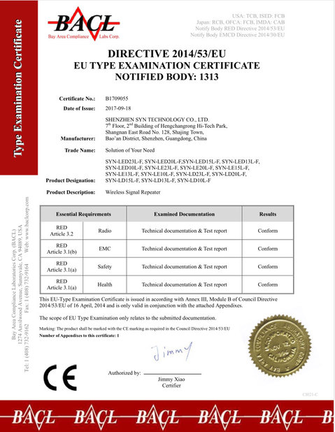 Porcellana Shenzhen SYN Technology Co., Ltd Certificazioni