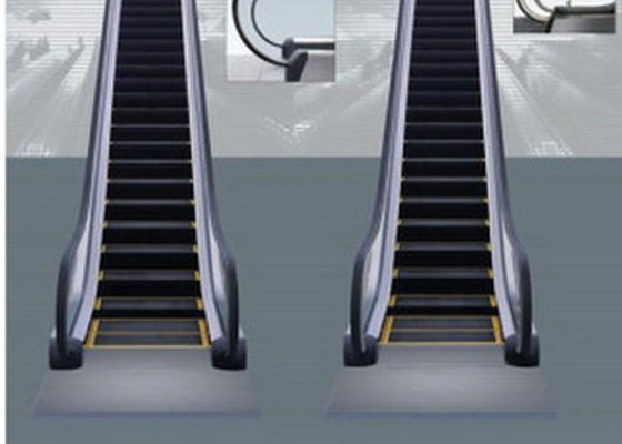 Heavy Duty Escalator Yellow edges on steps , Outdoor Escalator