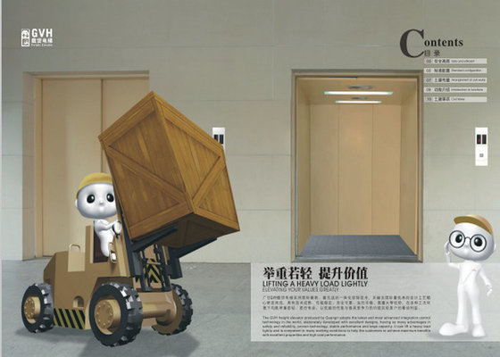 Guangri elevator Cargo Lift 0.5m/s Speed stainless steel Material CL721L Ceiling