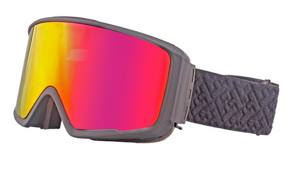 New style hot sale style new wholesale magnetic ski goggles with full REVO ice blue lens and customzied made strap