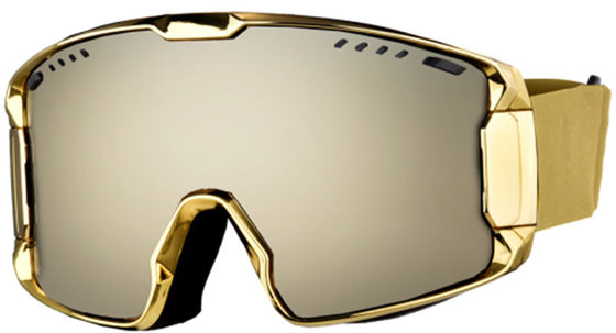 AR gold color frame ski goggles, magnetic snowbord goggles, magnetic snow goggles with all black lens