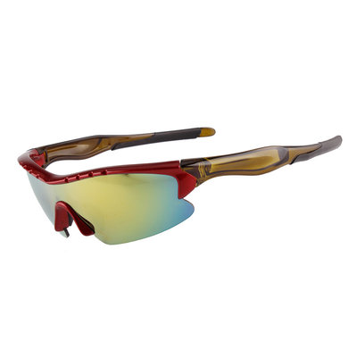 New 2019 sports red coating lens sports glasses with good discount, sports cycling sunglasses with polarized lens