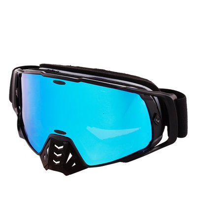 2018 new style tear off function blue revo coating lens motocross goggles, motorcycle goggles with TPU frame