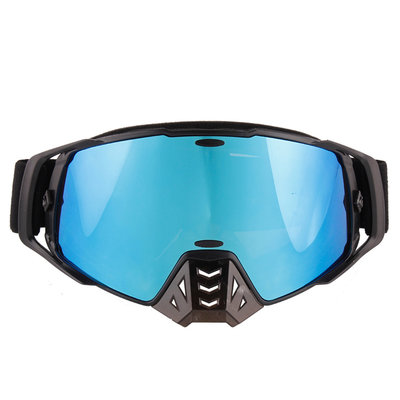 2018 new style tear off function blue revo coating lens motocross goggles, motorcycle goggles with TPU frame