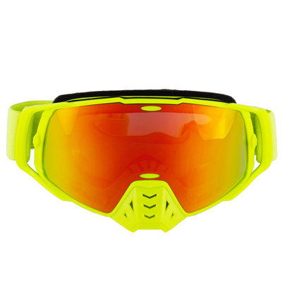 2018 new style tear off function blue revo coating lens motocross goggles, motorcycle goggles with TPU frame