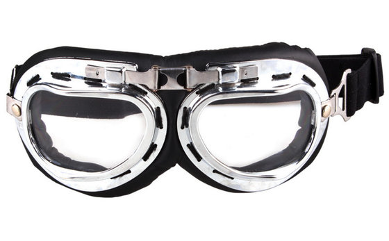 2019 Customzied vintage classical motocross goggles, PU leather motorcycle goggles with clear lens