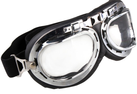 2019 Customzied vintage classical motocross goggles, PU leather motorcycle goggles with clear lens