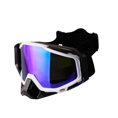 Lens interchanged motorcycle goggles with customized strap, REVO red lens motocross goggles with matte black frame