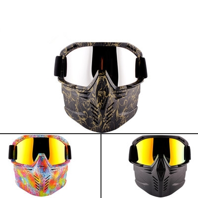 China supplier motorcycle goggles and mask, motocross goggles and mask with beautiful printing on mask