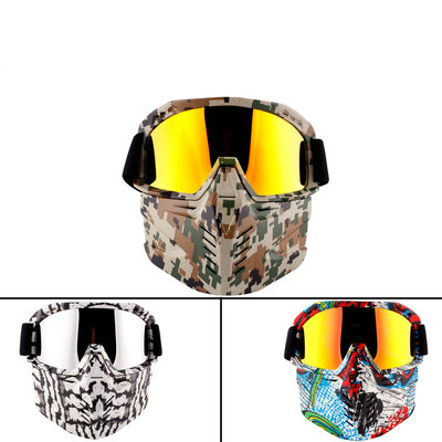 China supplier motorcycle goggles and mask, motocross goggles and mask with beautiful printing on mask