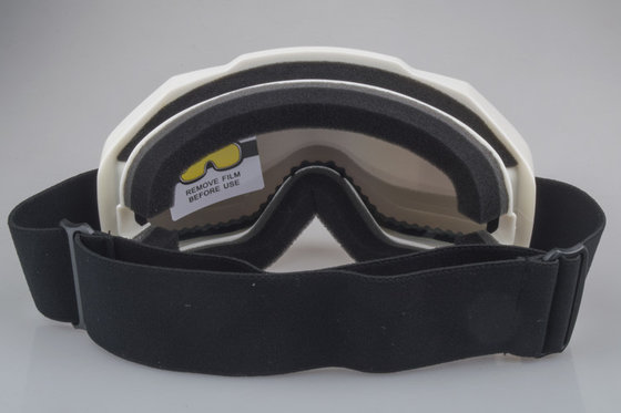 2019 newest white frame ski goggles with customized frame color, customized strap with logo design, black snow goggles