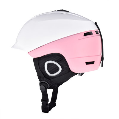 EPS materials full face ski helmet, white and pink ski helmet with goggles