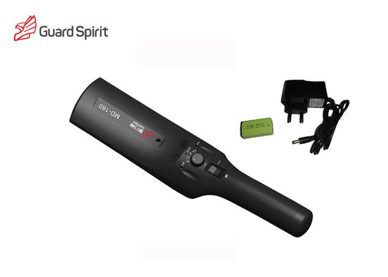 Black Sound Alarm Hand Held Metal Detector Scanning Human Body And Handbag