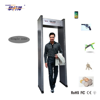 High Sensitivity Metal Detector Gate , Single Zone Walk Through Metal Detector