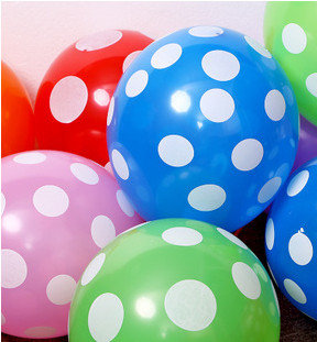 12" professional print latex palkdot balloons 2016