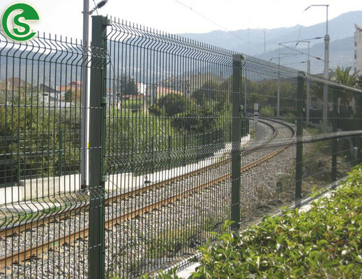 RAL6005 welded 50*200mm mesh nylofor 3D panel fences/PVC coated Bending welded mesh fence