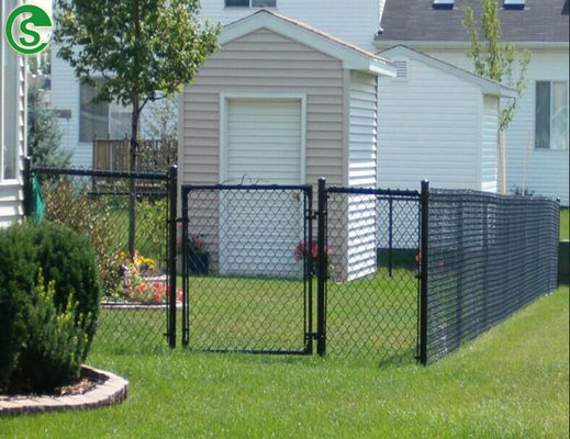 8ft wire mesh fencing PVC coated black used chain link fence for sale