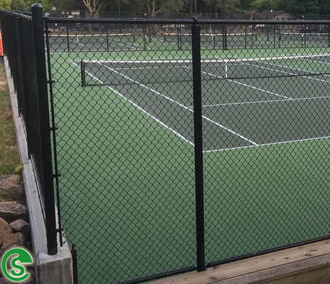 Black vinyl coated cyclone fencing standard 15 ft outdoor soccer field fence