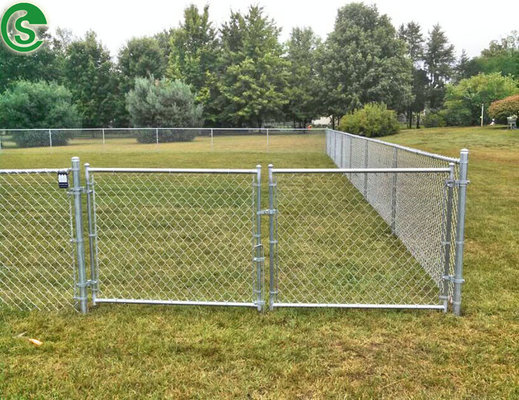 Modern gates and fences design used chain link fence double swing gates