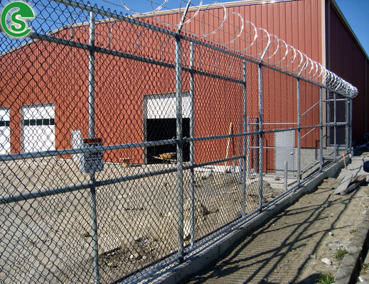 Powder distribution room protension fence chain link fence with top barbe wire