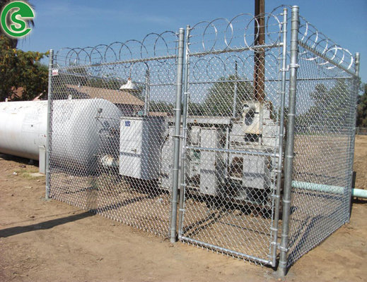 Powder distribution room protension fence chain link fence with top barbe wire