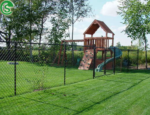Australia green black vinyl coated used chain link fence for sale