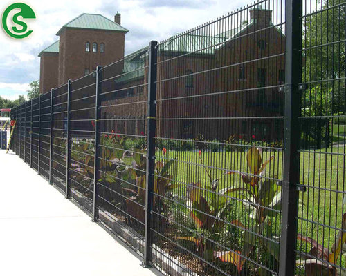 Black metal courtyard fencing panels double 8/6/8 wire mesh fence for sale