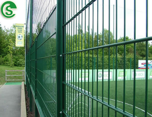6ft welded wire mesh fencing powder caoted green 6005 double wire 656 basketball fence