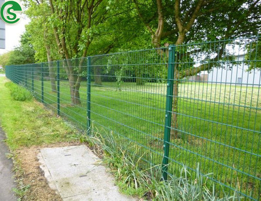 6ft welded wire mesh fencing powder caoted green 6005 double wire 656 basketball fence