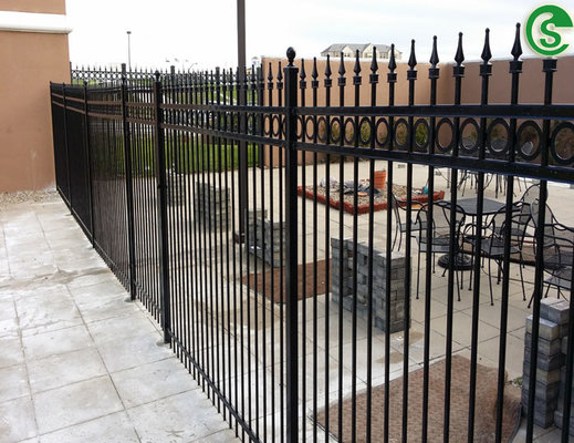 cheap black powder coated used wrought iron fence panels for sale