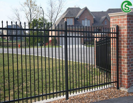 Powder coated field guard fencing design ornamental 3 rail commercial fence