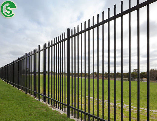 Powder coated field guard fencing design ornamental 3 rail commercial fence