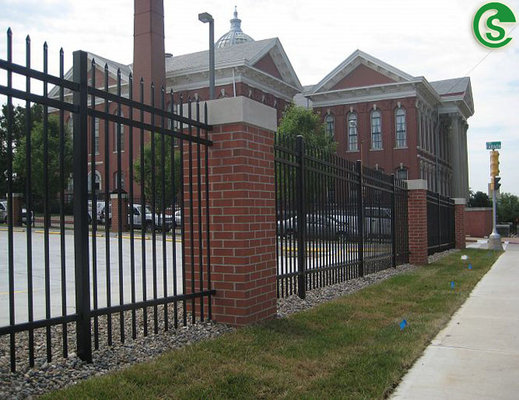 factory price prefabricated steel fencing powder coated pressed spear tubular fence