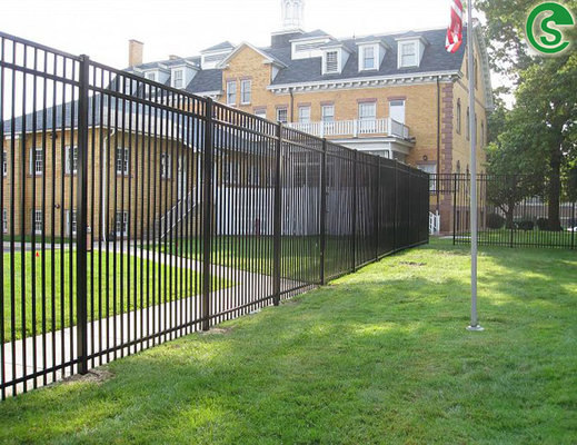 factory price prefabricated steel fencing powder coated pressed spear tubular fence