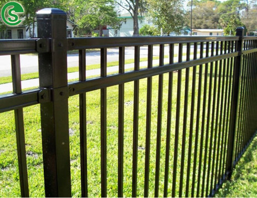 See through spear top tubular steel fencing design library security fencing