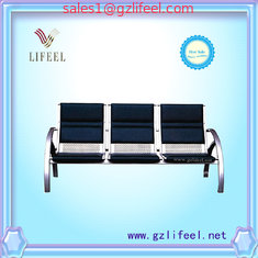 China fashional beauty salon furniture Black three seats waiting chairs supplier