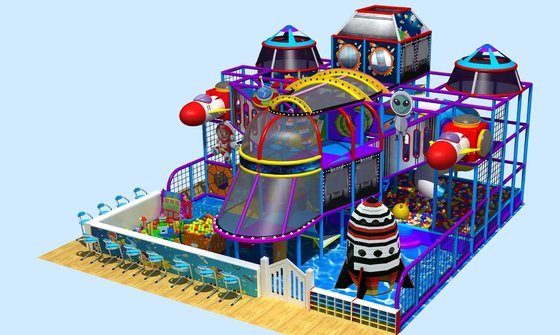 China space theme  indoor play land rocket indoor play area toddler indoor playhouse with slide supplier