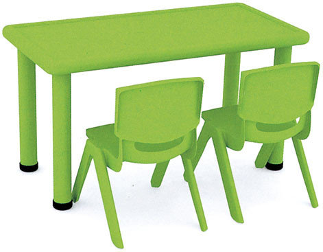 kids furniture green color table and chairs plastic school desk supplier