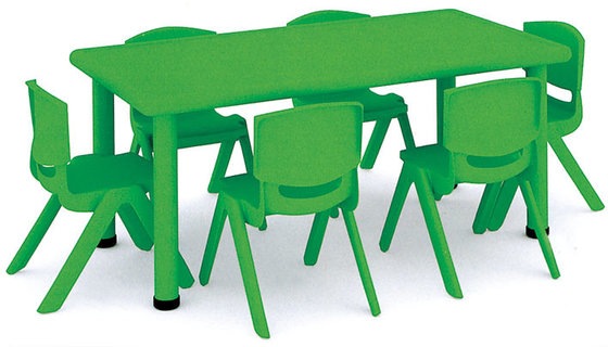 kids furniture green color table and chairs plastic school desk supplier