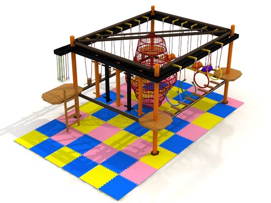 children climbing equipment challenging game area rope course with one level supplier